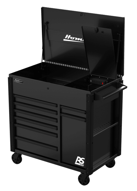 44″ RS Pro Power Service Cart with 8 Drawers and Flip Top